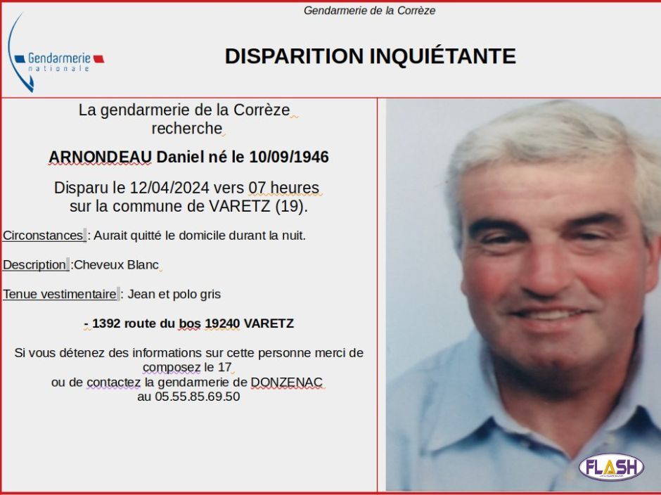 FLASH FM - Corrèze : Le disparu de Varetz retrouvé mort dans un champ ...