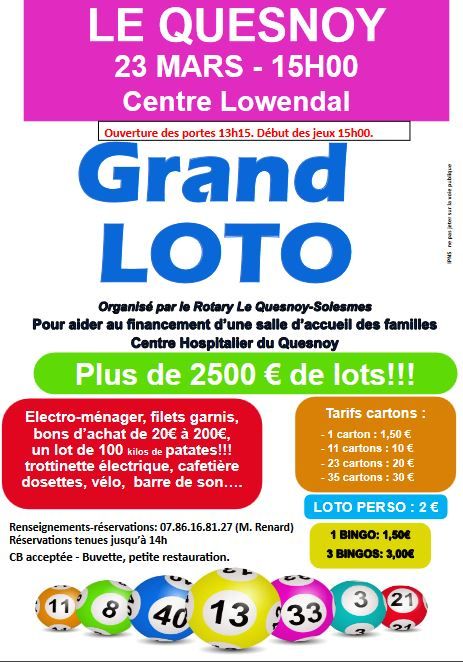 Le Quesnoy : un loto solidaire du Rotary-club samedi à 15h au centre ...